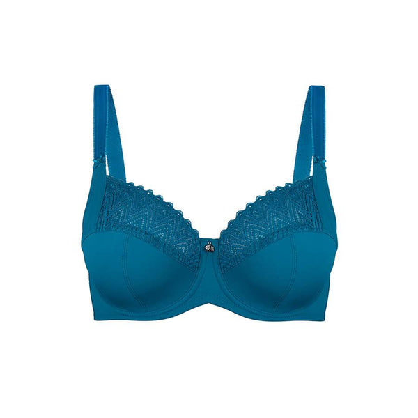 Willow Lace Full Cup Bra - Teal Blue | Rose & Thorne New Zealand